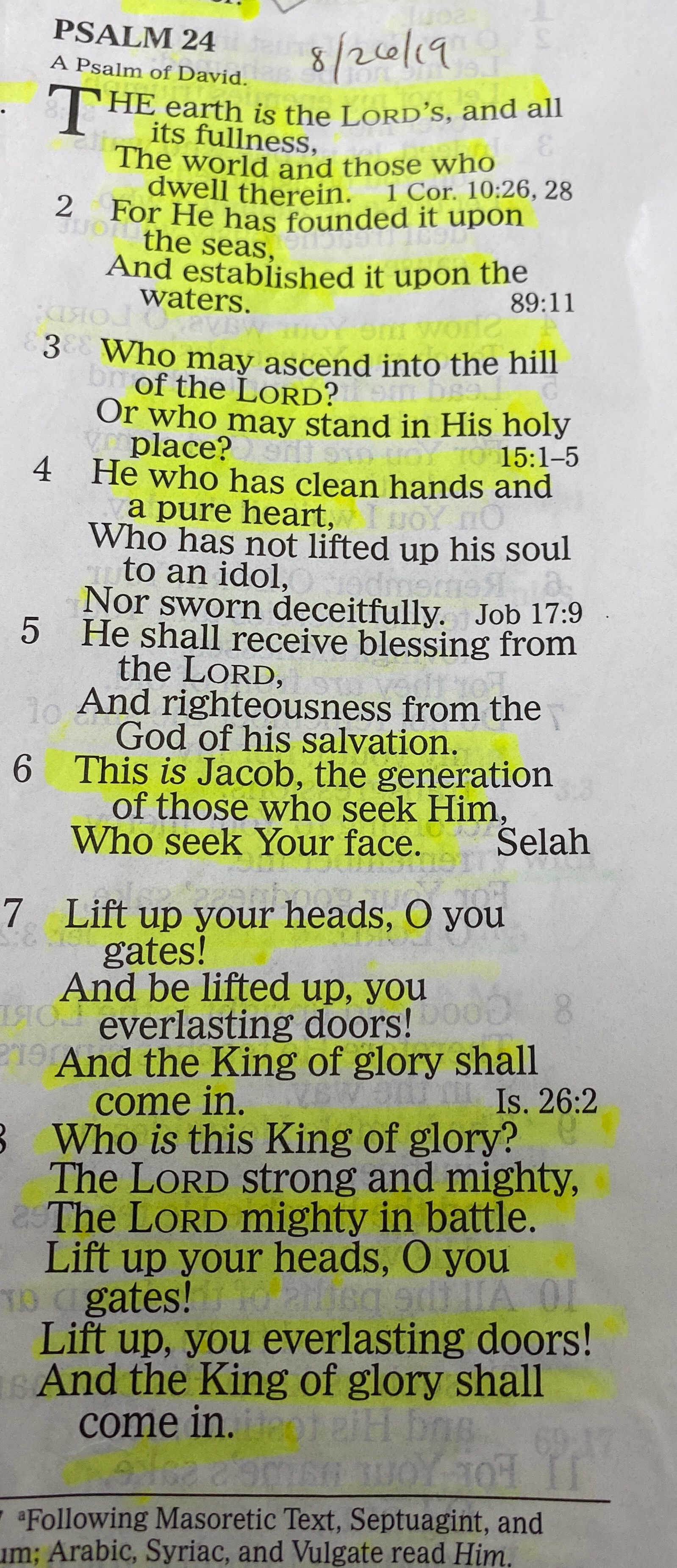 Psalm 24 – LIVING IN THE LAST HOUR
